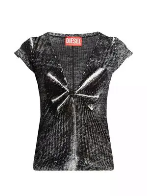 DIESEL® Knotted V-neck T-shirt