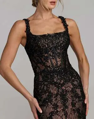 MAC DUGGAL COLLECTION Embellished Lace Mermaid Gown