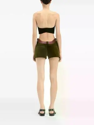 JEAN PAUL GAULTIER Belted Cut-out Shorts - Green