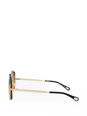 Chloé Ivy Double-bridge Pilot Sunglasses