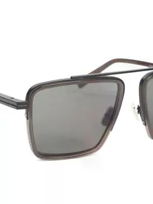 Zegna Double-bridge Square-frame Sunglasses - Brown