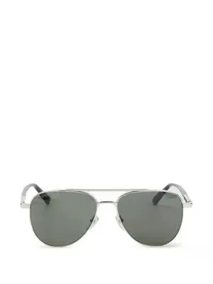 Gucci Double-bridge Pilot Sunglasses - Silver