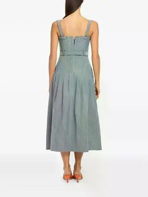 Cinq À Sept Button Belted Midi Dress