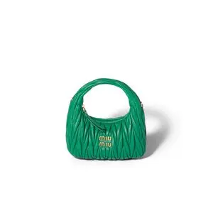 Miu Miu Wander Matelassé Nappa Leather Hobo Bag - Mango