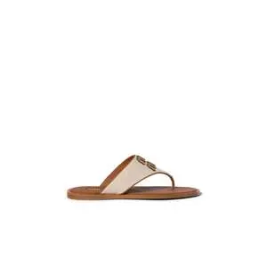 Miu Miu Canvas And Leather Thong Sandals