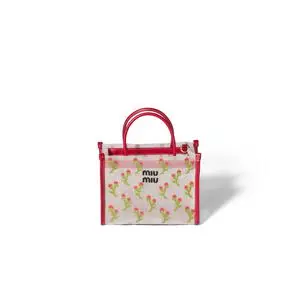 Miu Miu Embroidered Mesh Top-handle Bag