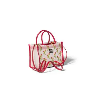 Miu Miu Embroidered Mesh Top-handle Bag