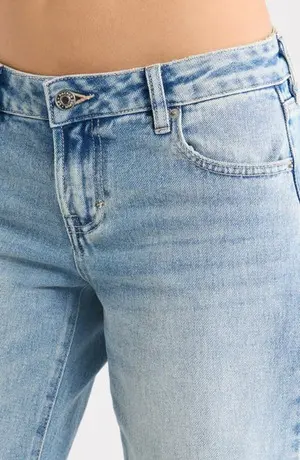 PACSUN Zoe Low Rise Wide Leg Girlfriend Jeans - Medium Indigo