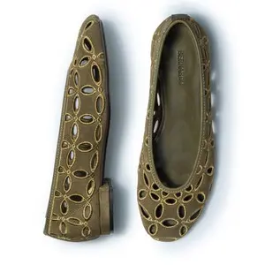 Bernardo Brie Ballet Flat - Dark Olive