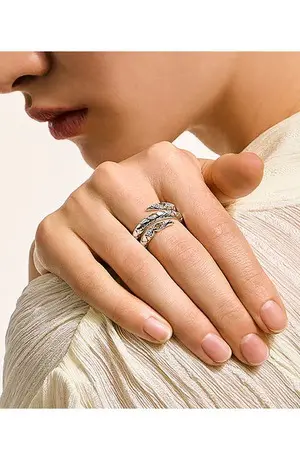 John Hardy Naga Sterling & Diamond Coil Ring - Silver