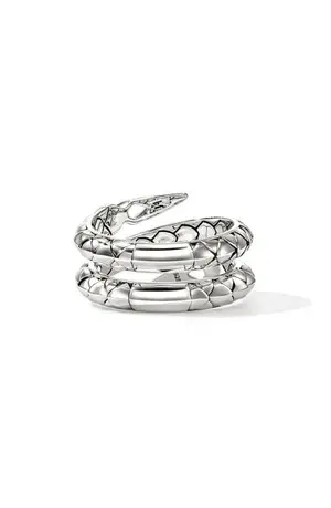 John Hardy Naga Sterling & Diamond Coil Ring - Silver