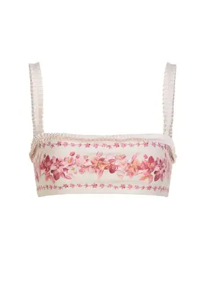 Agua Bendita Olmo Floral-print Bikini Top - Multicoloured
