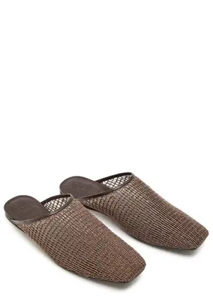 Brunello Cucinelli Bead-embellished Leather Mules