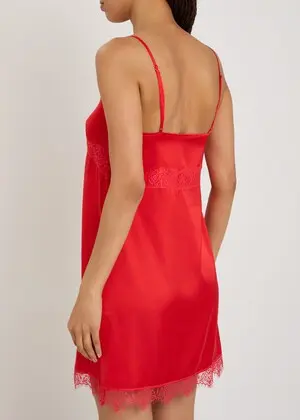 Simone Perele Satin Secrets Lace-trim Satin Mini Night Dress