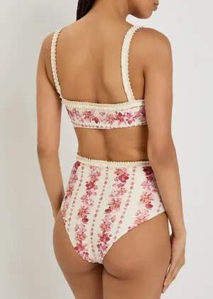 Agua Bendita Nopal Floral-print Bikini Briefs