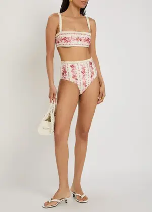 Agua Bendita Nopal Floral-print Bikini Briefs
