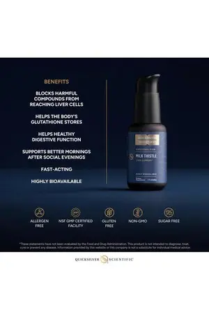 QUICKSILVER SCIENTIFIC Nanoemulsified Milk Thistle Silymarin Liquid Supplement