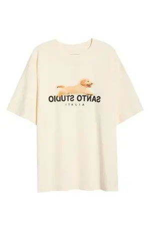 SANTO STUDIO Security Team Drappo Boxy Fit Cotton Graphic T-shirt