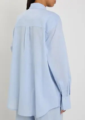 TOTEME Cotton And Linen-blend Shirt - Light Blue