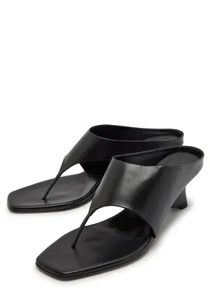 Khaite Marlow 55 Leather Mules - Black
