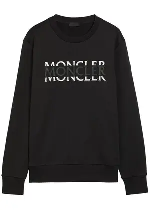 Moncler Logo-print Cotton Sweatshirt - Black