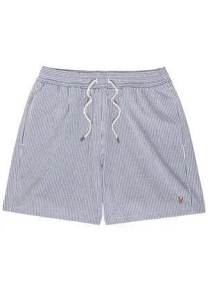 Polo Ralph Lauren Traveller Striped Seersucker Swim Shorts - Blue