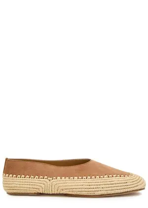 Gabriela Hearst Raffia And Suede Flats - Camel
