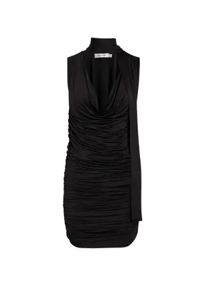 AYA MUSE Brise Scarf-effect Mini Dress - Black