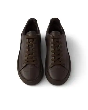 Prada Court Leather Sneakers - Brown