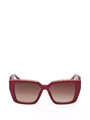 Guess Logo-plaque Square-frame Sunglasses - Red