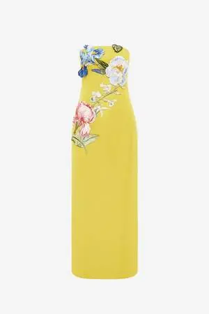 LEO LIN Rayna Appliqué Floral Bustier Maxi Dress