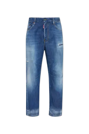 Dsquared2 Faded Relaxed Skinny Jeans - Navy Blue