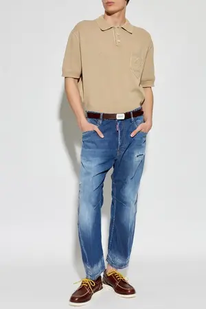 Dsquared2 Faded Relaxed Skinny Jeans - Navy Blue