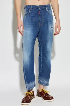 Dsquared2 Faded Relaxed Skinny Jeans - Navy Blue