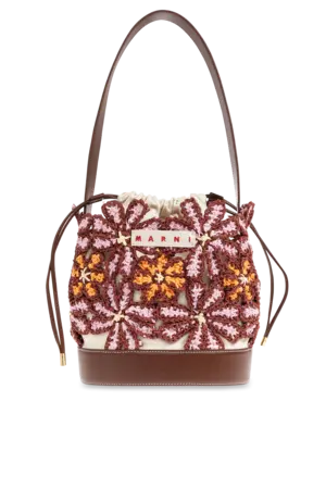 Marni Logo Bucket Bag - Brown