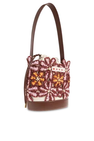 Marni Logo Bucket Bag - Brown
