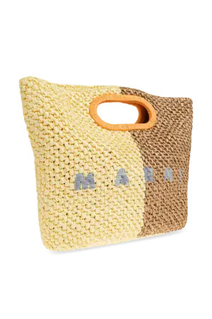 Marni Logo Raffia Tote - Beige