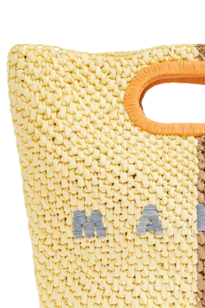 Marni Logo Raffia Tote - Beige
