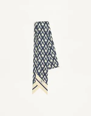 Valentino Garavani Toute La V Silk Bandeau Scarf - Navy/ivory