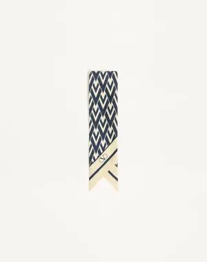Valentino Garavani Toute La V Silk Bandeau Scarf - Navy/ivory