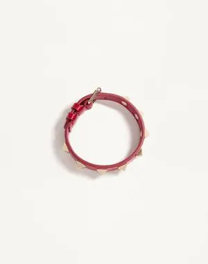 Valentino Garavani Rockstud Leather Bracelet - Red