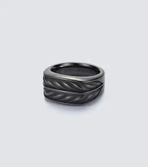 David Yurman Chevron Titanium Ring - Black