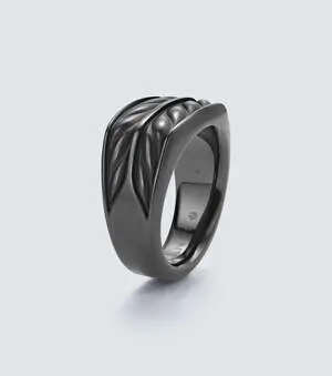 David Yurman Chevron Titanium Ring - Black