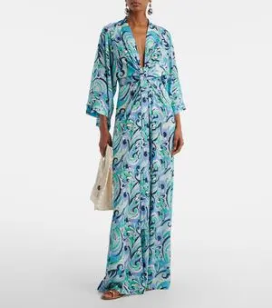 Melissa Odabash Eloise Printed Maxi Dress - Blue