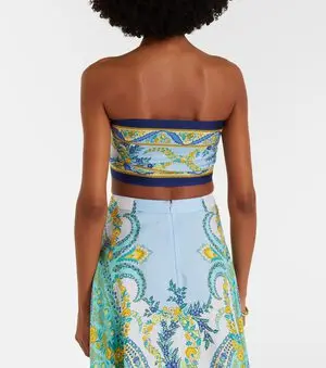 Etro Printed Silk Bandeau Top