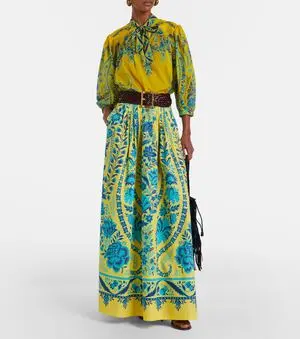 Etro Printed Cotton Maxi Skirt