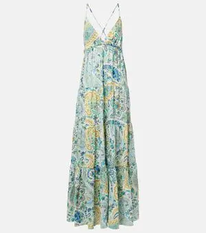 Etro Paisley Tiered Cotton Maxi Dress - Multicoloured