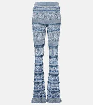 Etro Crochet Cotton Flared Pants - Blue