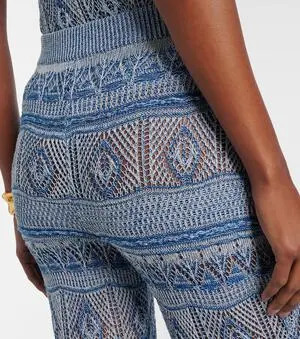 Etro Crochet Cotton Flared Pants - Blue