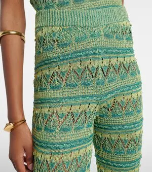 Etro Crochet Cotton Flared Pants - Green